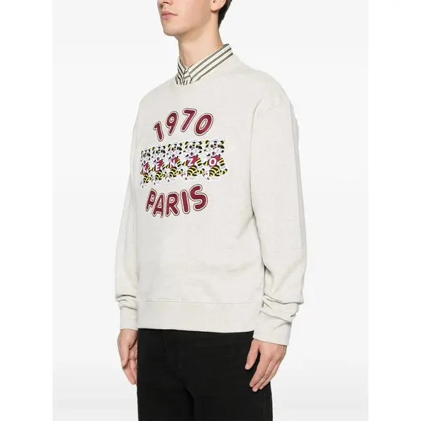 Kenzo 1970 Paris" Graphic Embroidered Crew Neck Sweatshirt