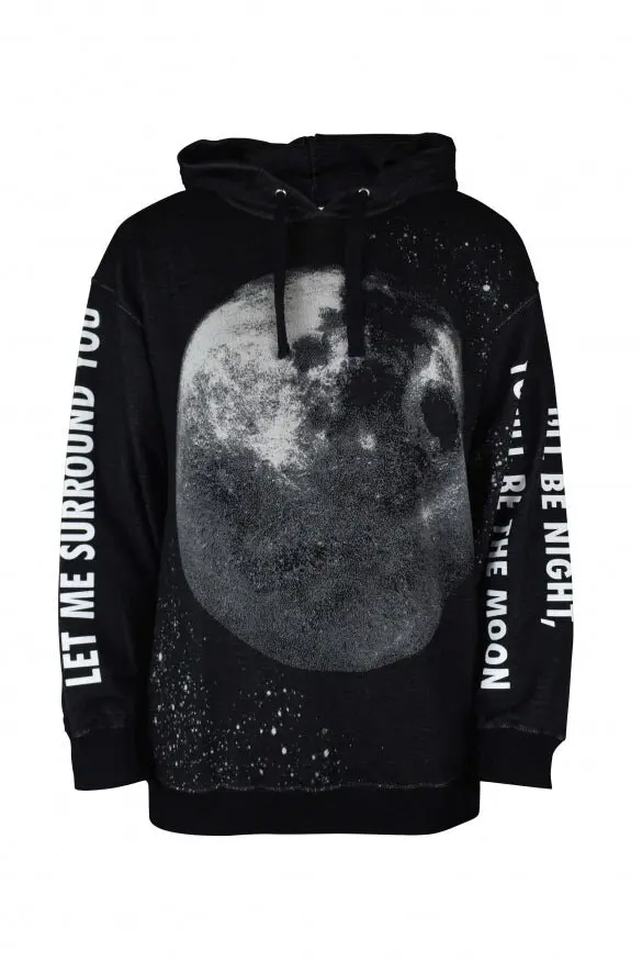 Valentino Garavani Oversized Moon Print Hoodie - Black