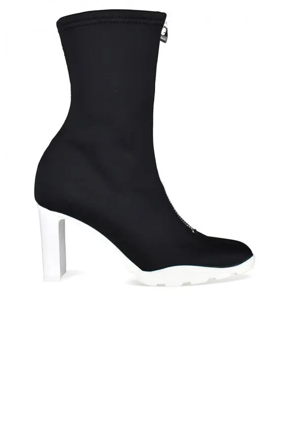 Alexander McQueen Canvas Scuba Boots With Zipper Front - Black