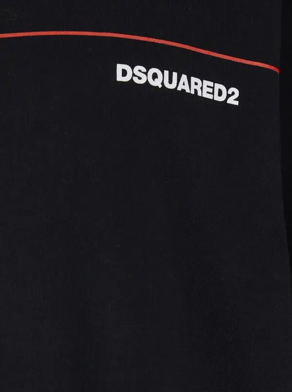 Dsquared2 Crew Neck T-shirt With Logo On The Front In Cotton For