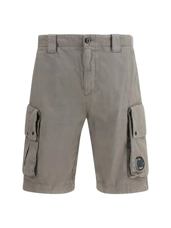 C.P. COMPANY Cotton Gabardine Bermuda Shorts - Gray
