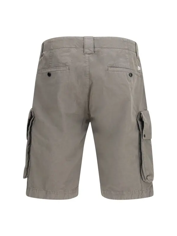 C.P. COMPANY Cotton Gabardine Bermuda Shorts - Gray