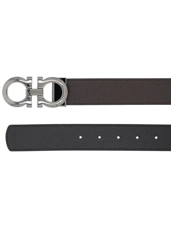FERRAGAMO Reversible Gancini Belt - Brown