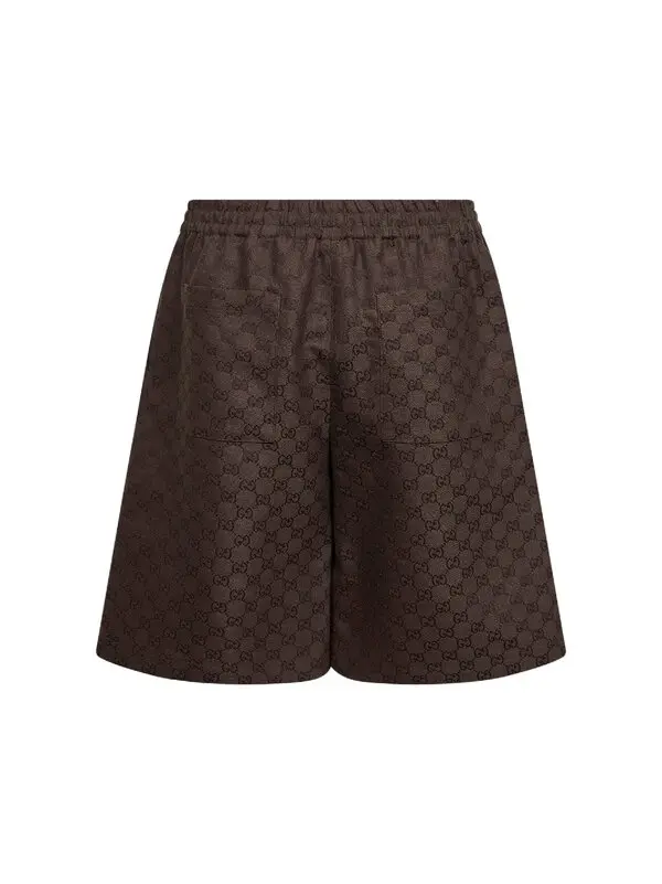 Gucci Gg Monogram Linen Blend Shorts - Multicolor