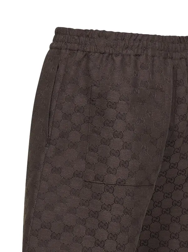 Gucci Gg Monogram Linen Blend Shorts - Multicolor