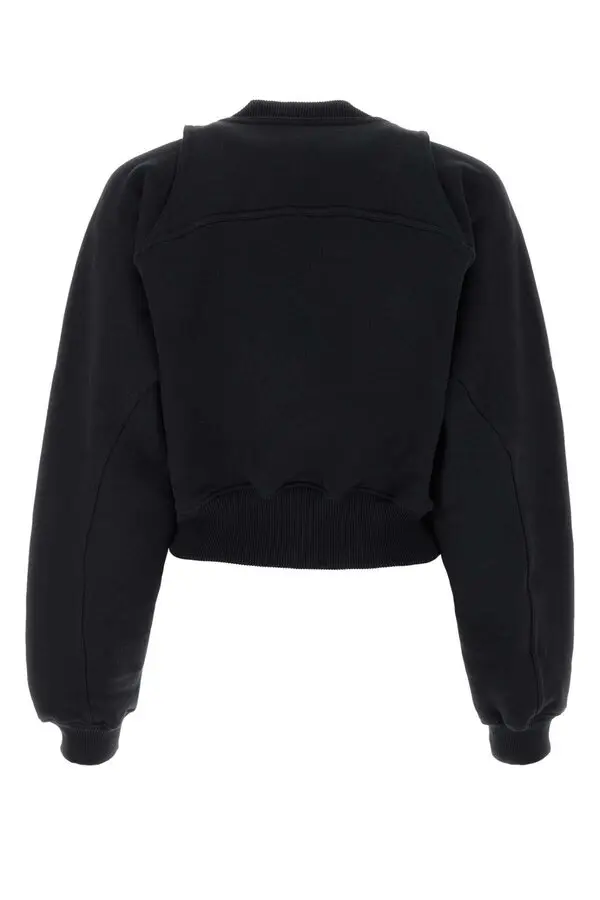 Off-White Cropped Sweatshirt With Logo Detail