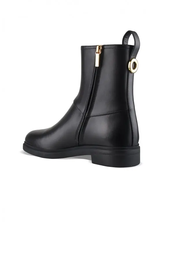 Loro Piana Kilda Boots With Gold Metal Detail - Black