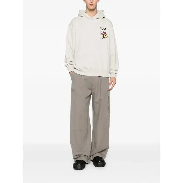 Kenzo Grey Cotton Tiger Motif Hoodie