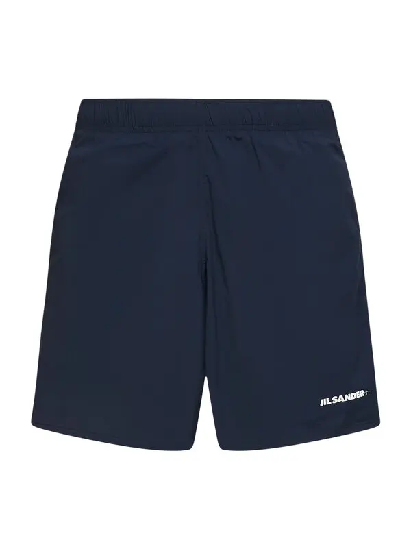 JIL SANDER Blue Stretch Nylon Logo Swim Shorts - Multicolor