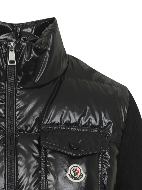 Moncler Padded Cardigan With Chest Logo Patch - Multicolor