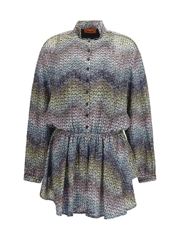 Missoni Long-sleeve Caperdoni Mini Dress - Multicolor