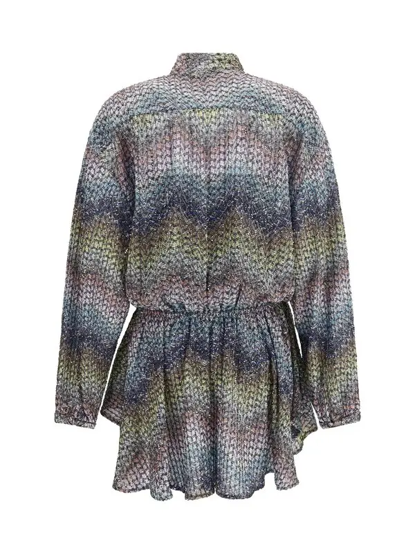 Missoni Long-sleeve Sequined Mini Dress