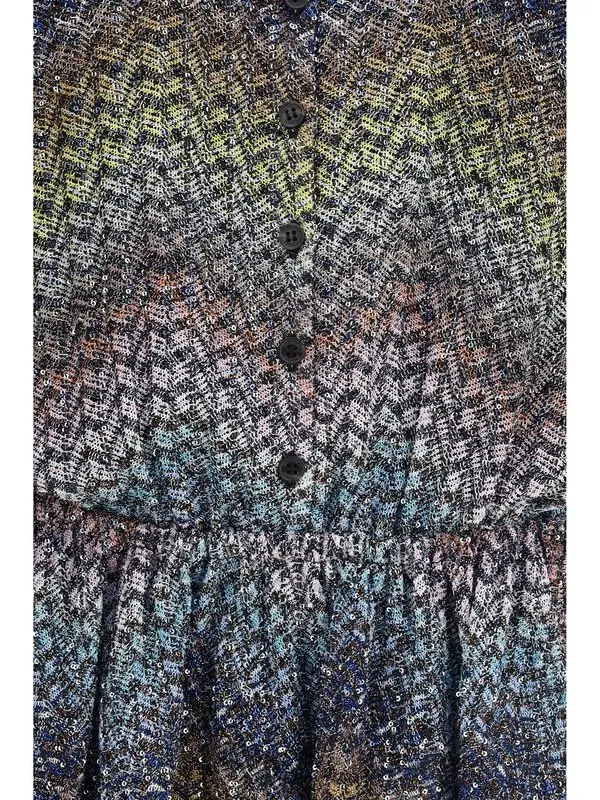 Missoni Long-sleeve Sequined Mini Dress