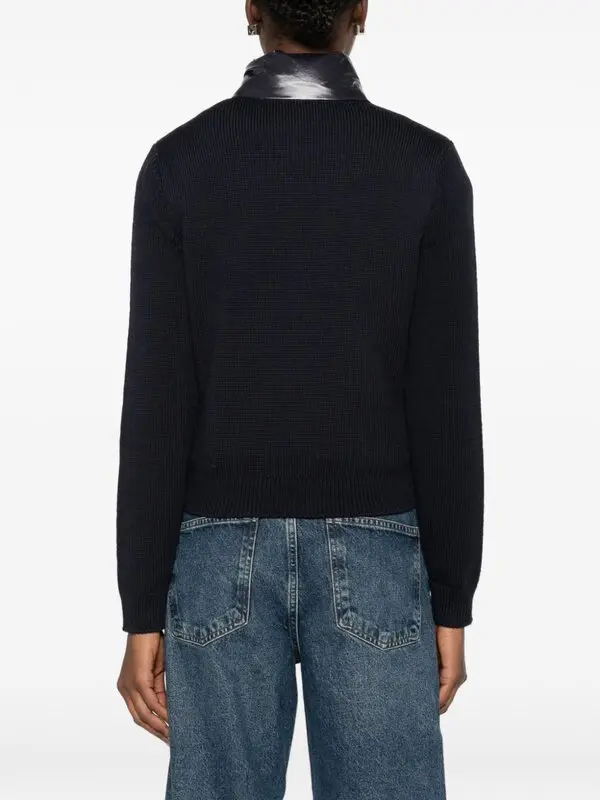 Moncler Padded Cardigan With Zipped Closure And Logo Patch - Multicolor