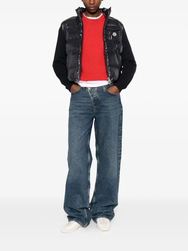 Moncler Padded Cardigan With Zipped Closure And Logo Patch - Multicolor
