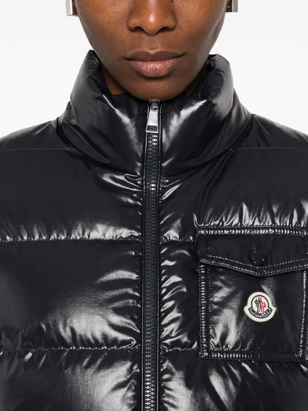 Moncler Padded Cardigan With Zipped Closure And Logo Patch - Multicolor