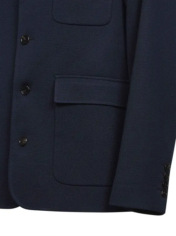 Gucci Dark Blue Cotton Jersey Single-breasted Jacket
