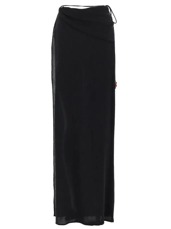 Magda Butrym Long Drape Skirt With Beading