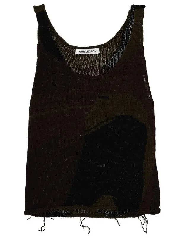 Our Legacy Camouflage Print Knit Tank Top - Brown