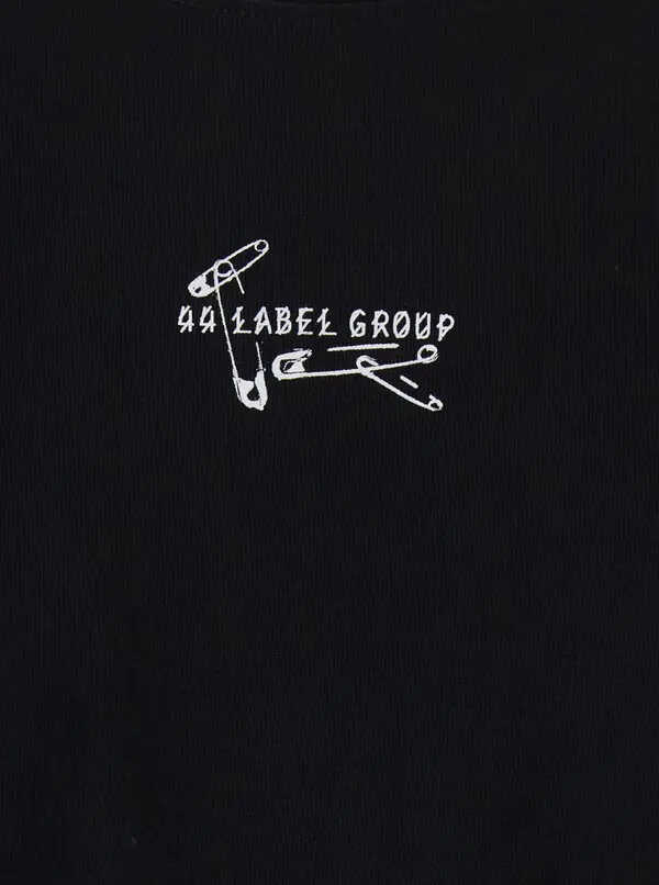 44 LABEL GROUP Crew Neck T-shirt With Logo On The Front And Maxi Logo On The Back In Cotton For