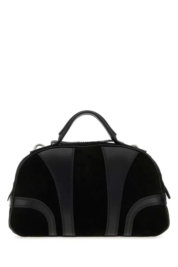 Dries Van Noten Suede And Leather Handbag - Black