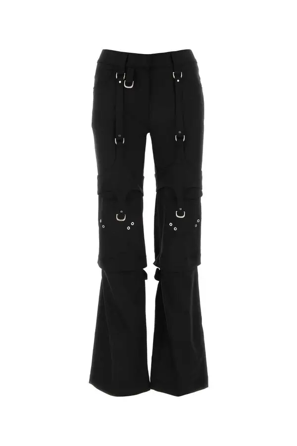 Off-White Stretch Polyester Blend Cargo Pants - Black