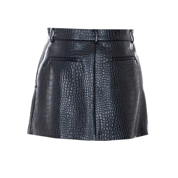 Sportmax Gleba Alligator Effect Paint Mini Skirt