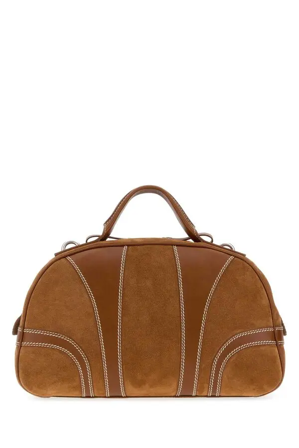 Dries Van Noten Suede And Leather Handbag - Brown
