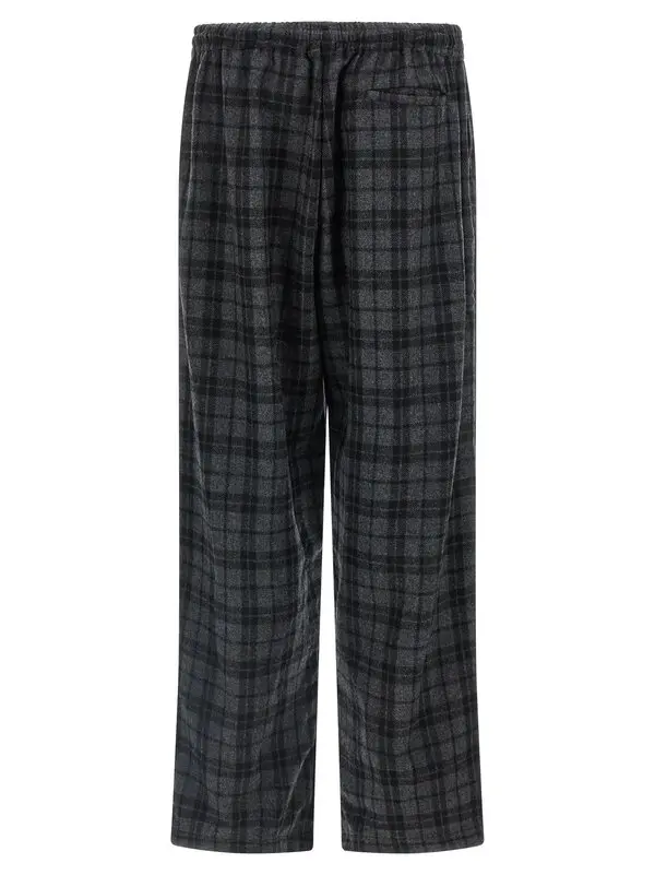 WILLY CHAVARRIA Ruff Rider Plaid Wool Pants - Gray