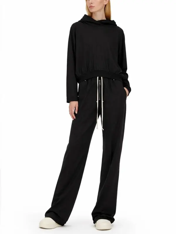 Rick Owens Cropped Hooded T-shirt - Black