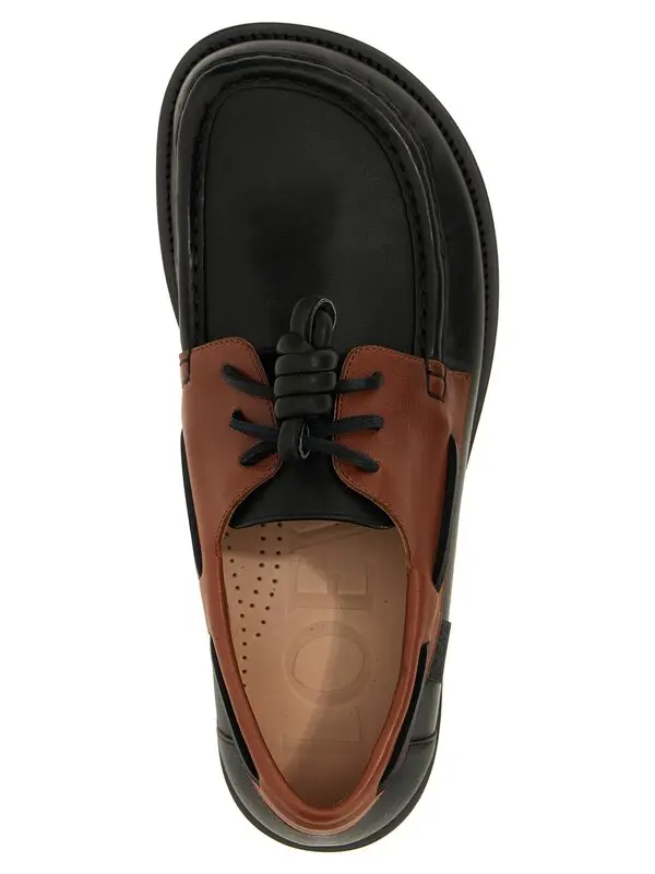 Loewe Campo Calfskin Leather Boat Shoe - Multicolor