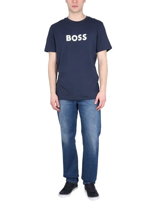 BOSS T-shirt Con Logo - Blue