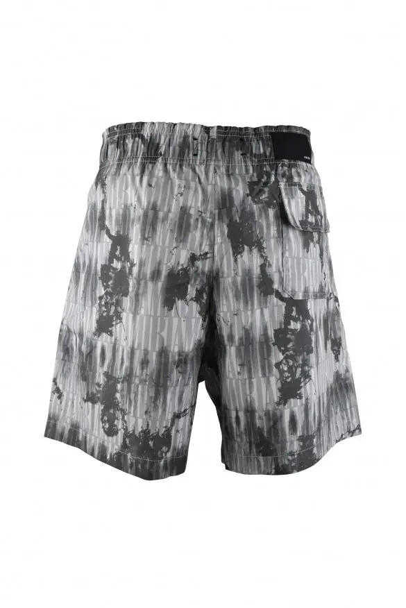 Amiri Swim Shorts With Tie-dye Print - Gray