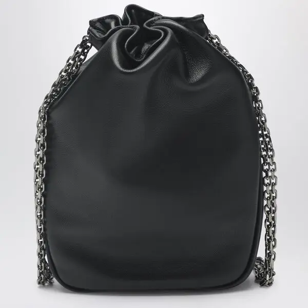 ROGER VIVIER Nano Pilgrim" Leather Bucket Bag With Crystal Embellishment - Black