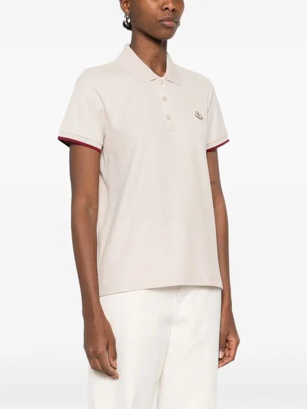 Moncler Logo Patch Cotton Polo Shirt - Multicolor