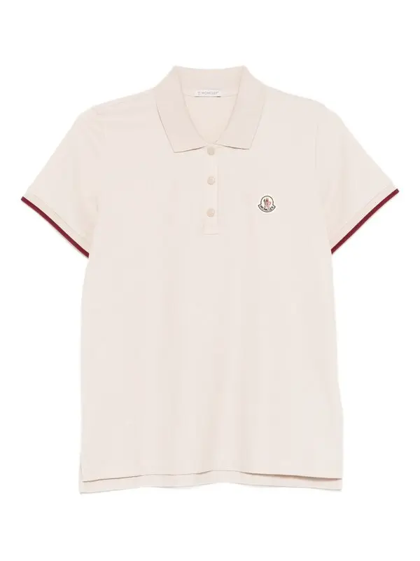 Moncler Logo Patch Cotton Polo Shirt - Multicolor