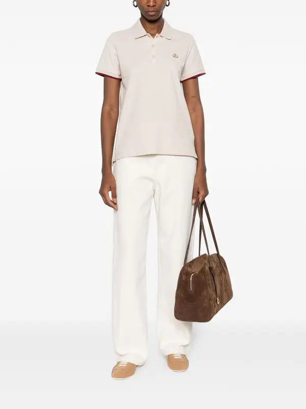 Moncler Logo Patch Cotton Polo Shirt - Multicolor