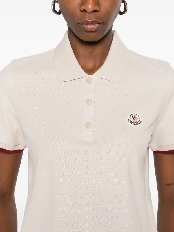 Moncler Logo Patch Cotton Polo Shirt - Multicolor