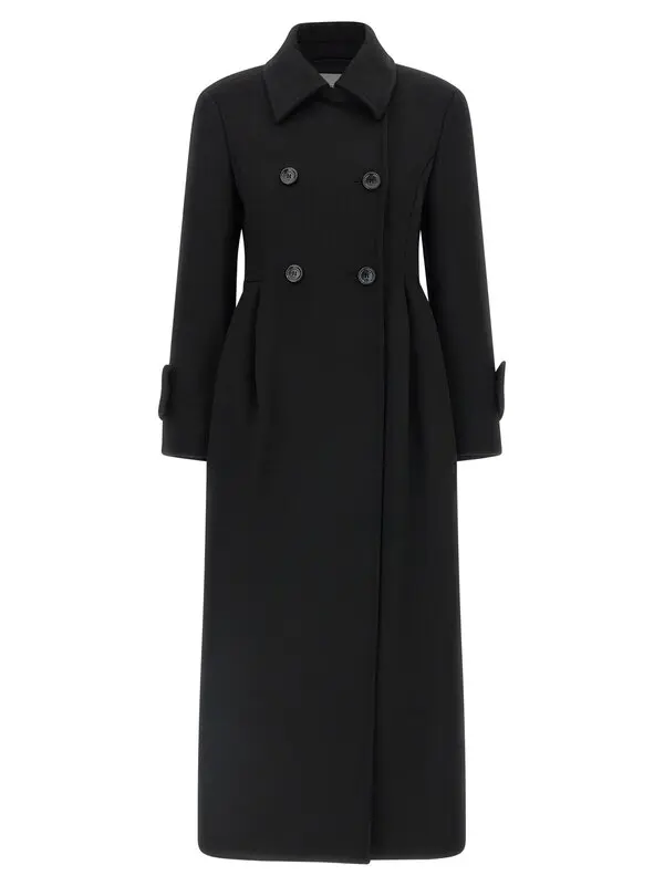Max Mara Beati1234' Camel Wool Coat - Black