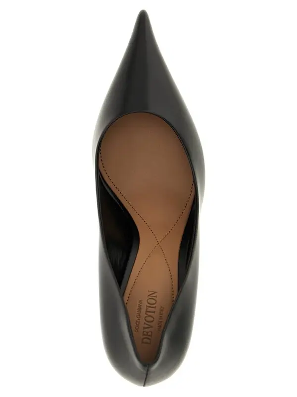 Dolce & Gabbana Devotion' Leather Pointed Pumps - Black