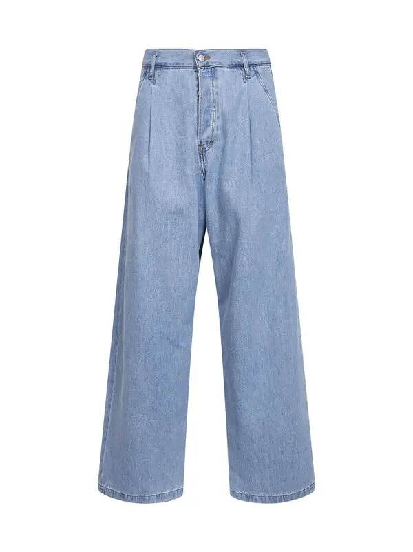 Dries Van Noten Light Blue Cotton High-rise Wide-leg Jeans - Multicolor