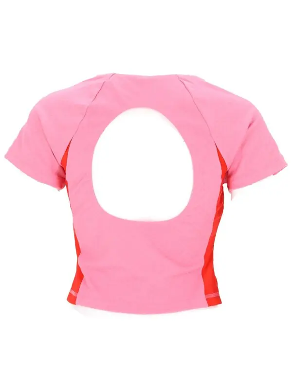 Casablanca Slim Fit Monogrammed Cropped Top - Pink