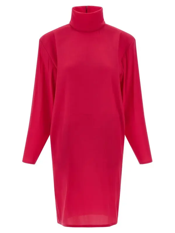 Saint Laurent Structured Shoulder Mini Dress - Pink