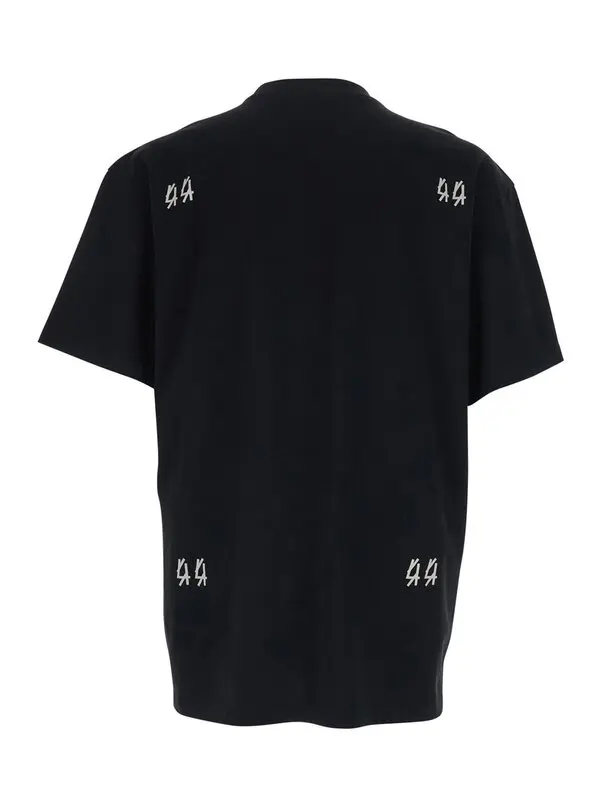 44 LABEL GROUP Crew Neck T-shirt With Logo On Front And Back In Cotton For