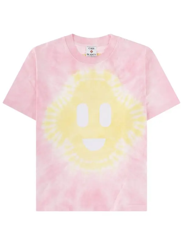 Casablanca Smile" Organic Cotton T-shirt - Pink