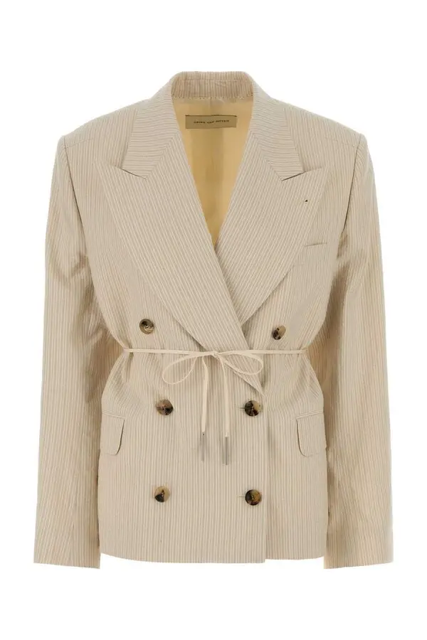 Dries Van Noten Embroidered Cotton Blend Blazer