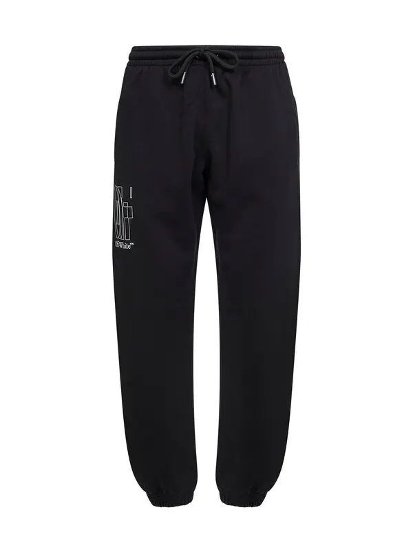 Off-White Black Cotton Fleece Sweatpants - Multicolor