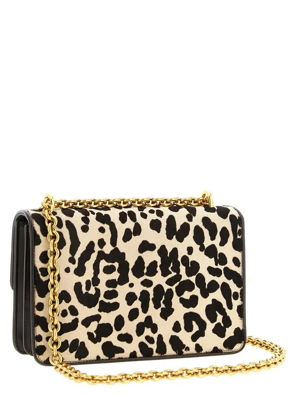 Valentino Garavani Vain" Shoulder Bag In Calf Leather With Pony Effect Animal Print