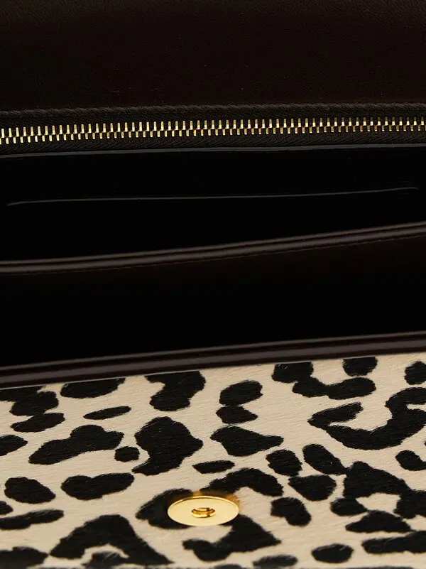 Valentino Garavani Vain" Shoulder Bag In Calf Leather With Pony Effect Animal Print