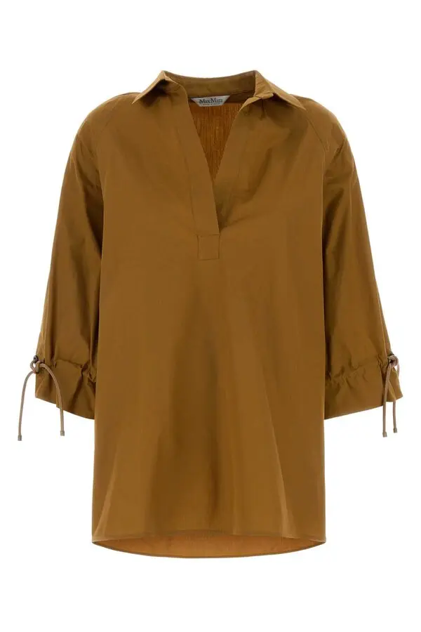 Max Mara Biscuit Poplin Adorni Blouse